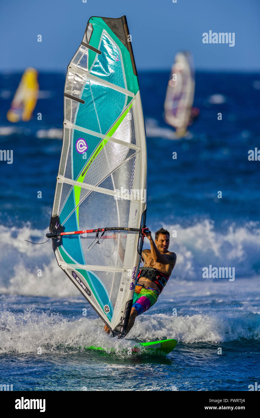 Airborne wind surfer wave jumping hi-res stock photography and images ...