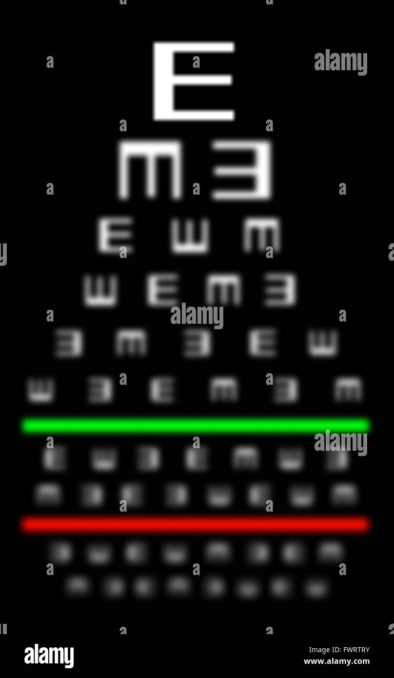 Eyesight concept - Test chart, symbols getting smaller - Bad eyesight ...