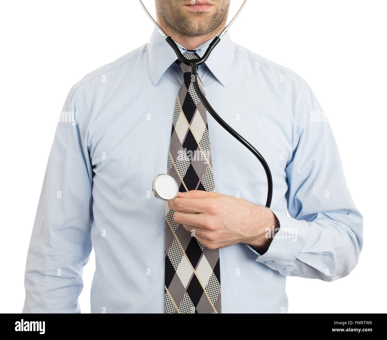 Doctor with stethoscope, isolated on white background Stock Photo - Alamy