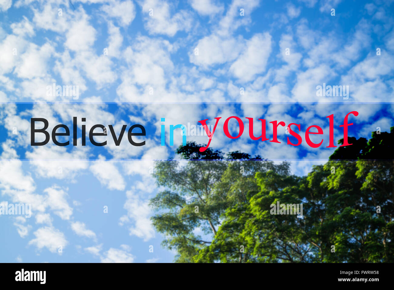 Believe in yourself inspirational and motivational quote, stock photo ...