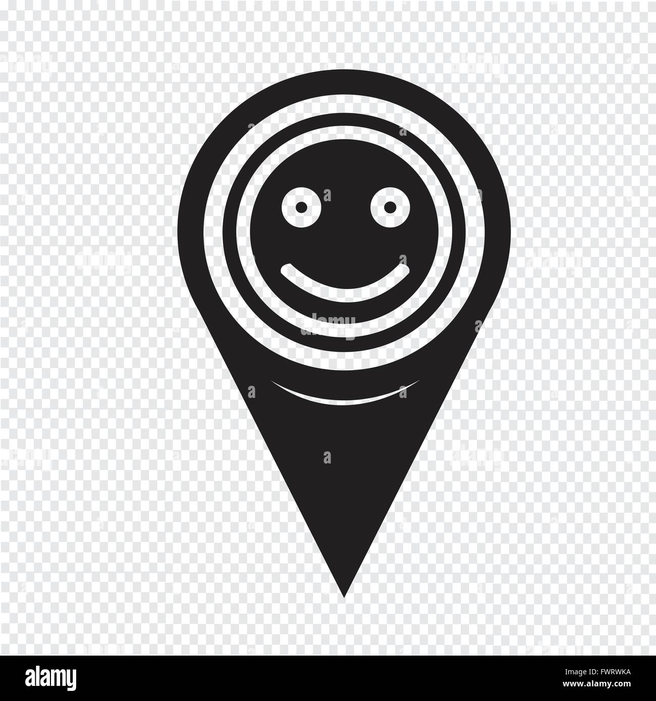 Map Pointer Smile Icon Stock Vector Image & Art - Alamy