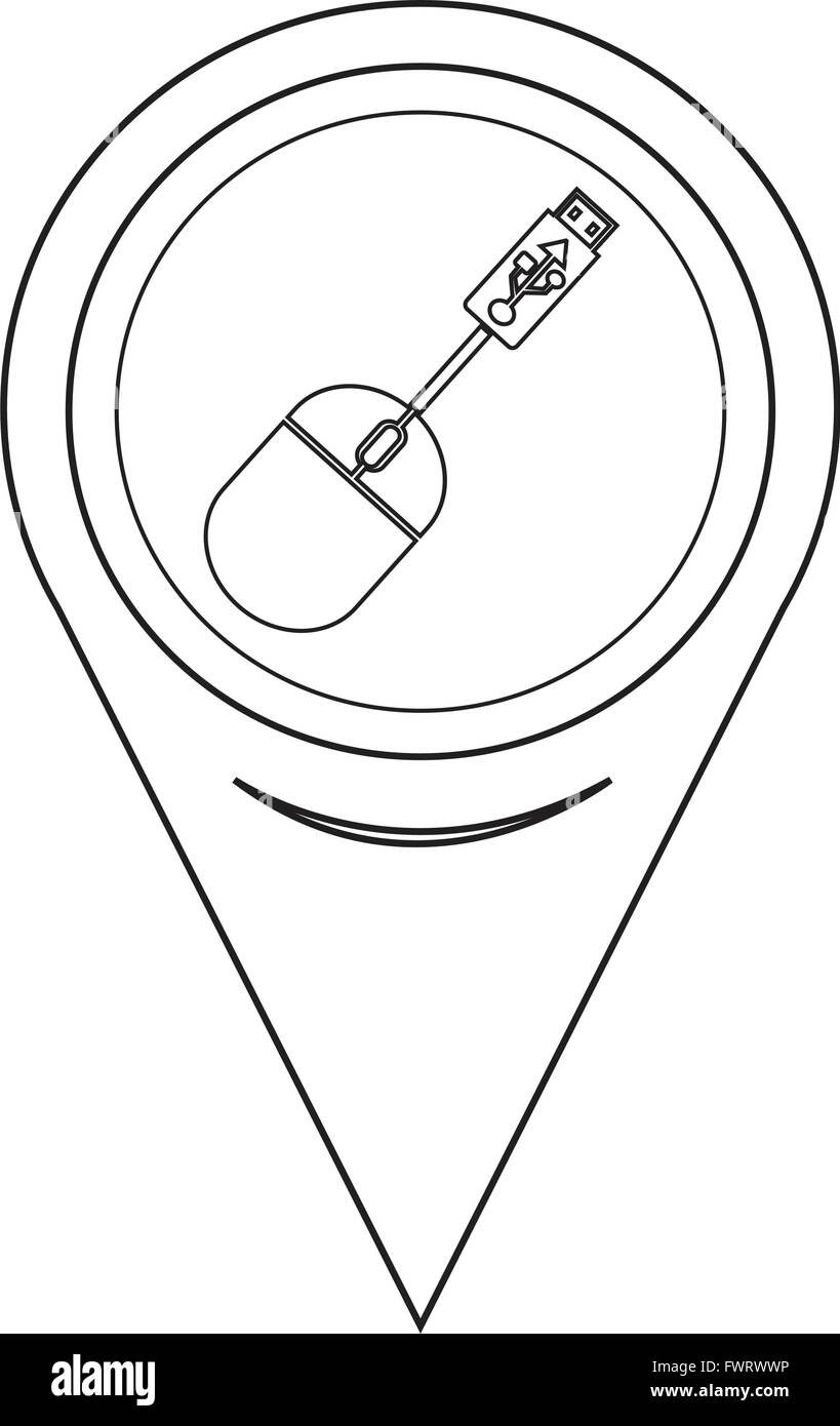 Map Pointer Usb Mouse Icon Stock Vector Image & Art - Alamy