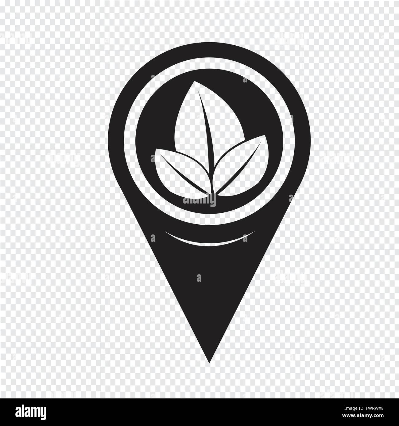 Map Pointer Leaf Icon Stock Vector Image & Art - Alamy