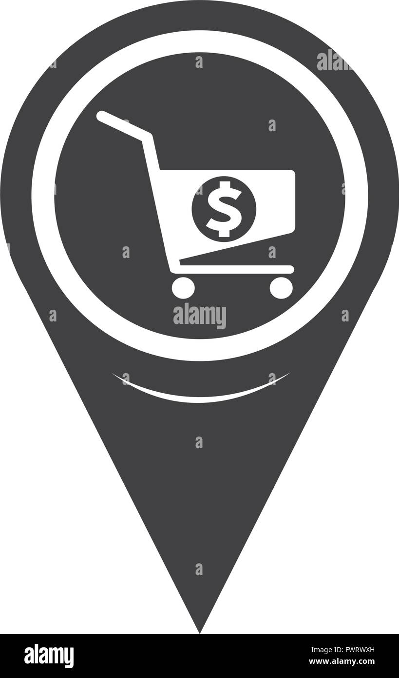 Map pointer shopping cart icon Stock Vector Images - Alamy