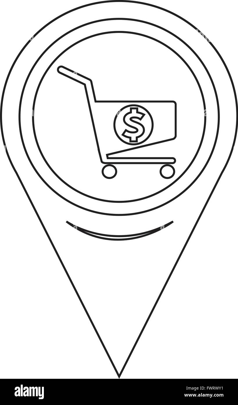 Map pointer shopping cart icon hi-res stock photography and images - Alamy