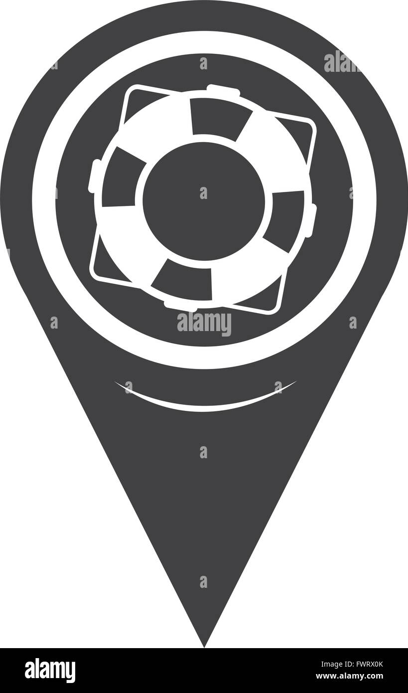 Map Pointer Lifebuoy Icon Stock Vector Image & Art - Alamy