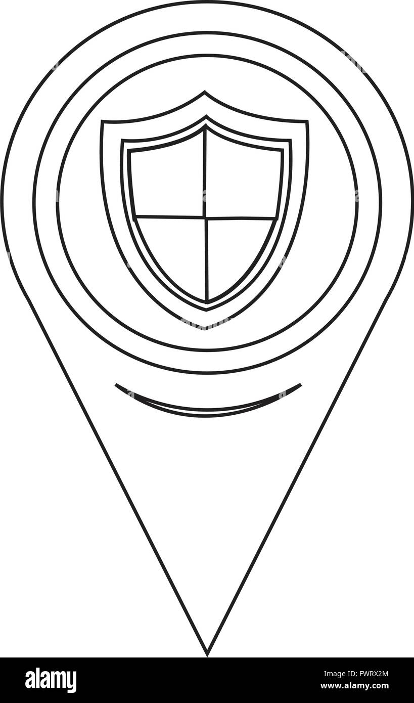 Map Pointer Shield sign Protection icon Stock Vector Image & Art - Alamy