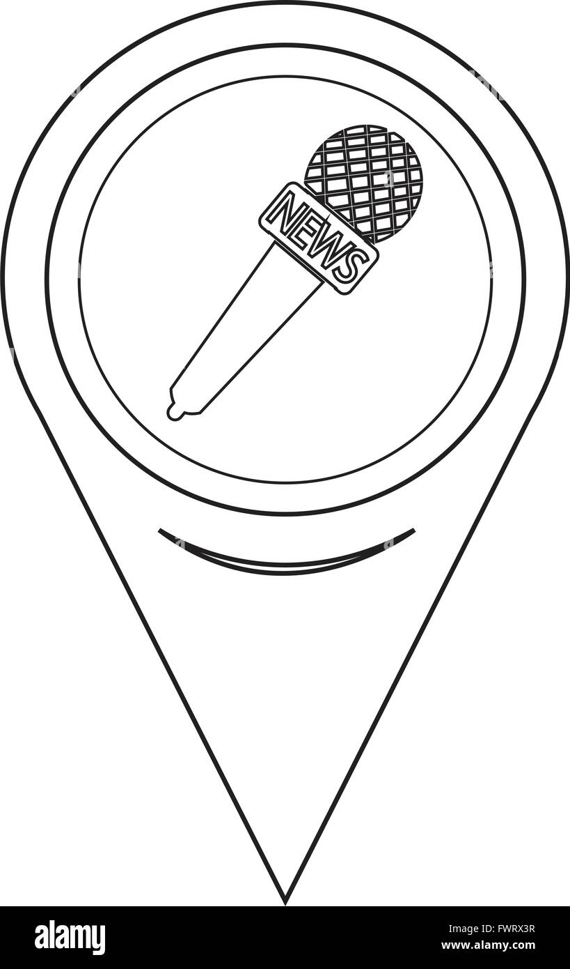 Map Pointer News Microphone Icon Stock Vector Image & Art - Alamy