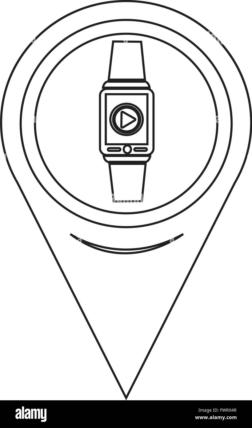 Map Pointer Smartwatch Wearable Icon Stock Vector Image & Art - Alamy