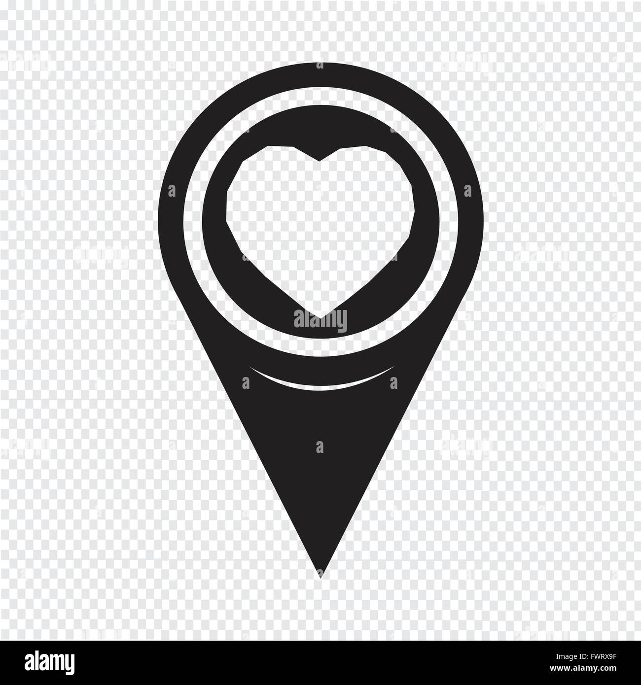 Map Pointer Heart Icon Stock Vector Image & Art - Alamy