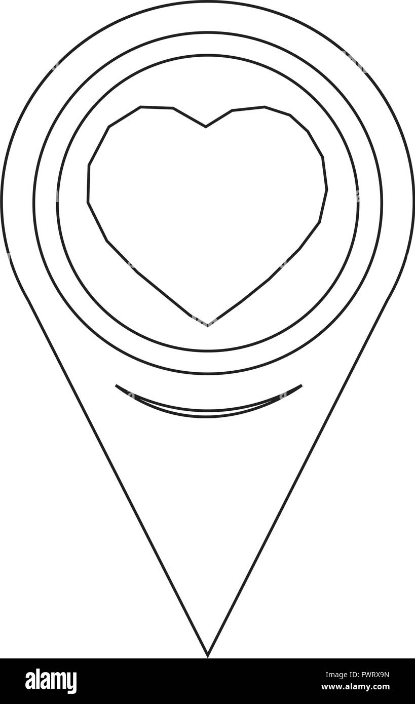 Map Pointer Heart Icon Stock Vector Image & Art - Alamy