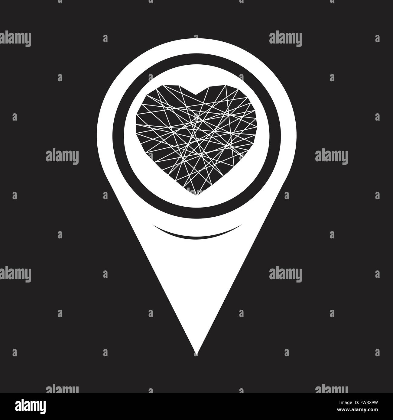Map Pointer heart icon Stock Vector Image & Art - Alamy