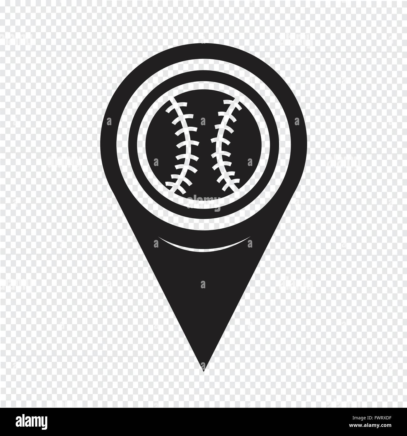 Map Pointer Baseball Icon Stock Vector Image & Art - Alamy