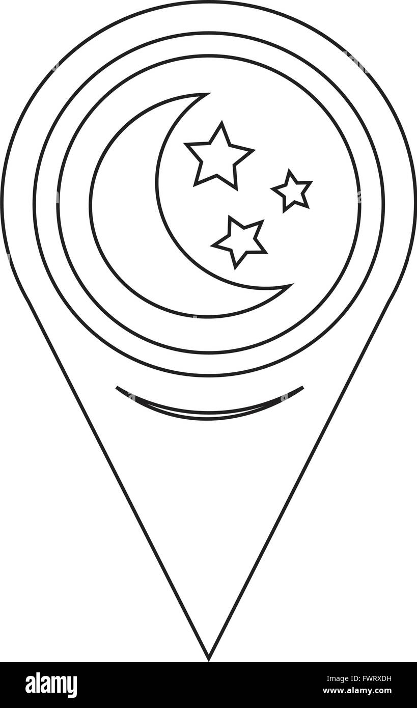 Map Pointer Moon Star Icon Stock Vector Image & Art - Alamy