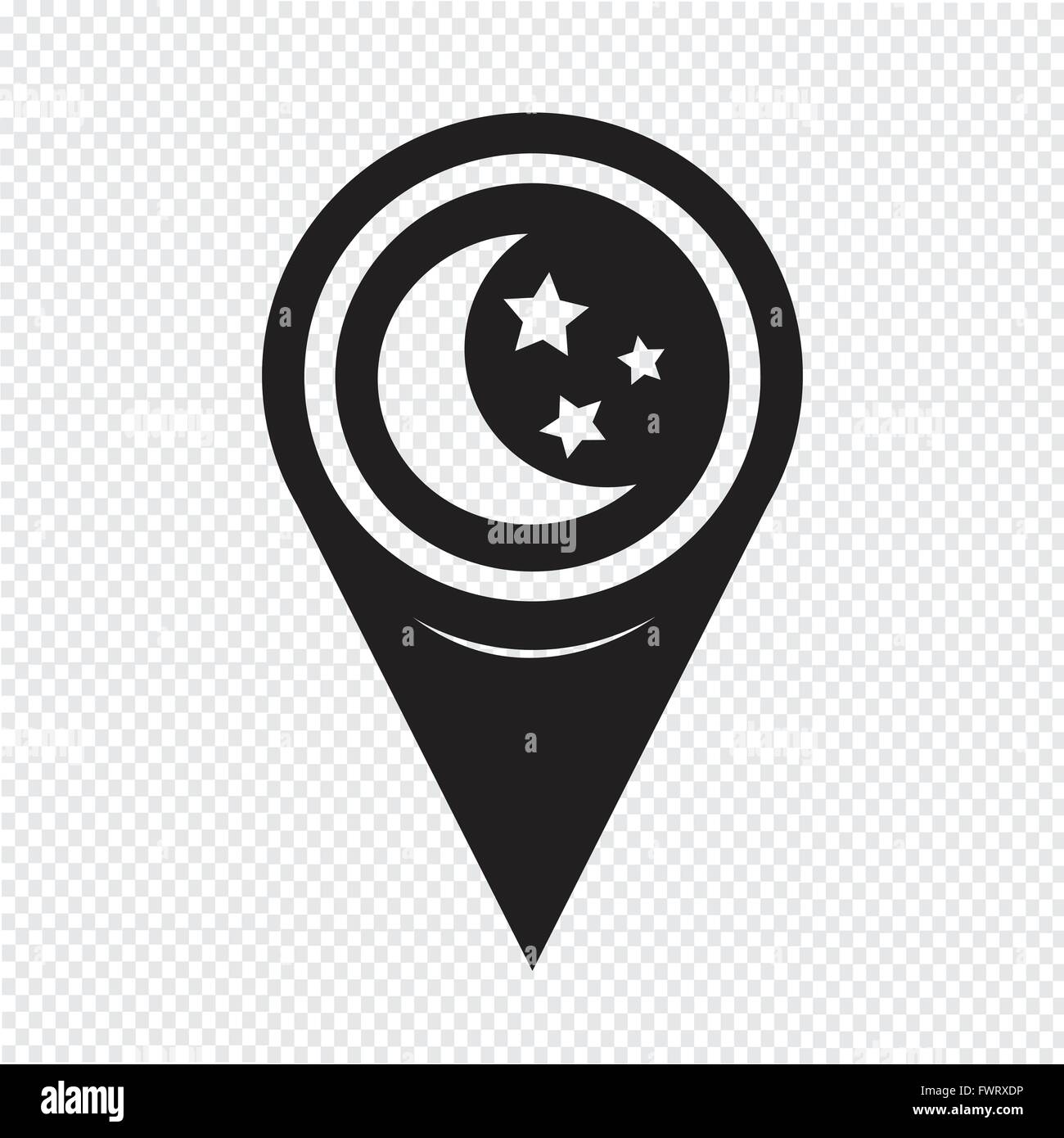 Map Pointer Moon Star Icon Stock Vector Image & Art - Alamy