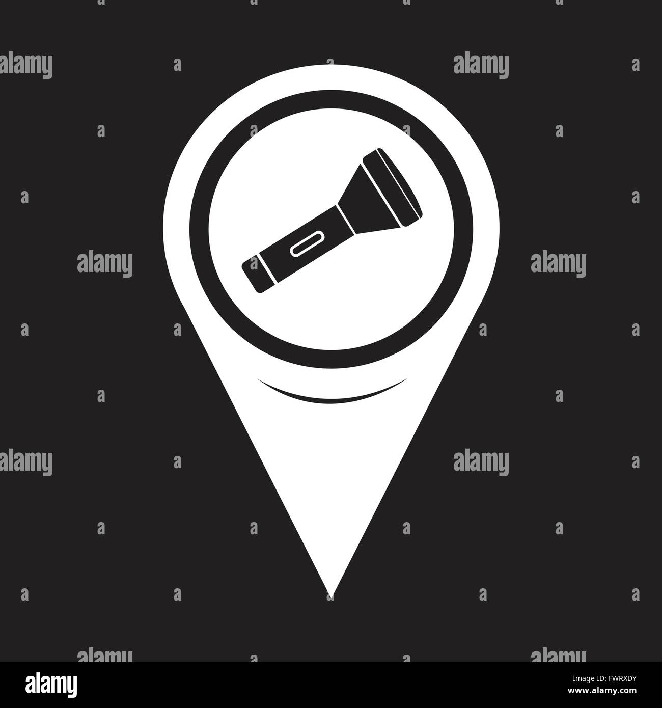 Map Pointer Flashlight Icon Stock Vector Image & Art - Alamy