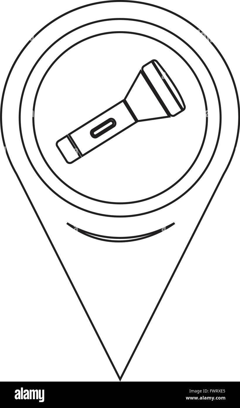 Map Pointer Flashlight Icon Stock Vector Image & Art - Alamy