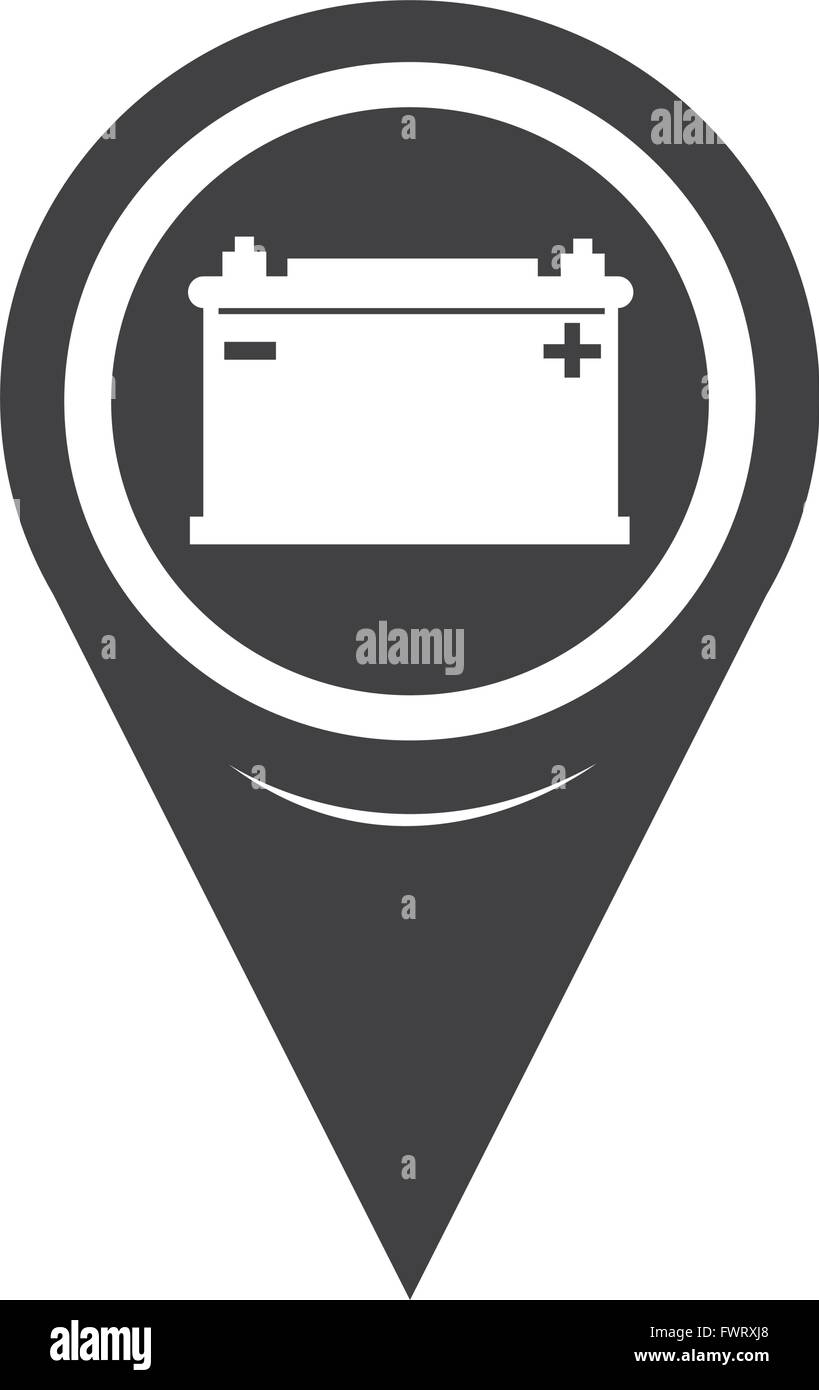 Map Pointer Car Battery Icon Stock Vector Image & Art - Alamy