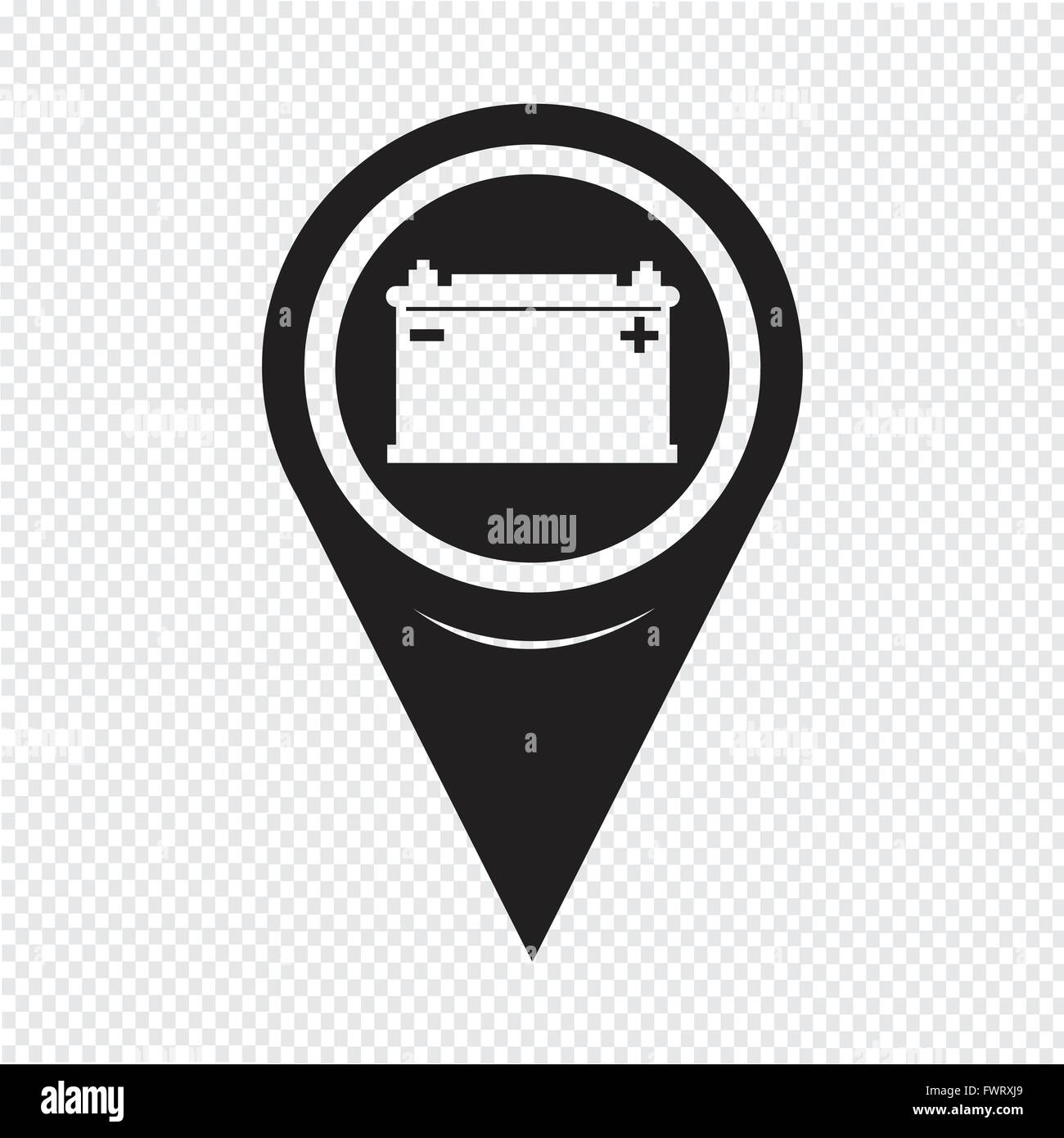 Map Pointer Car Battery Icon Stock Vector Image & Art - Alamy