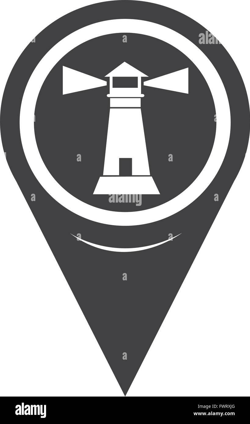 Map Pointer Lighthouse Icon Stock Vector Image & Art - Alamy