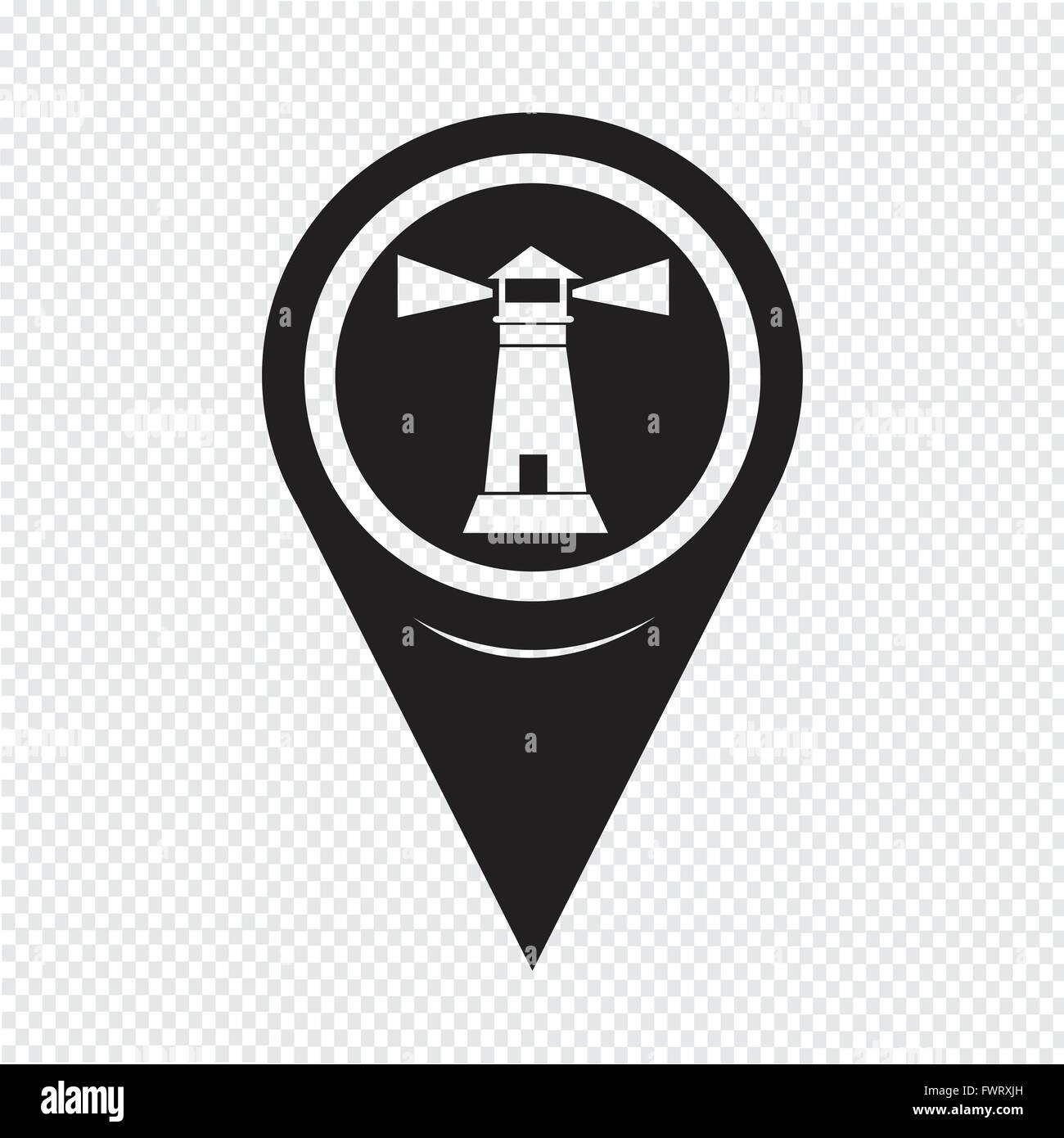 Map Pointer Lighthouse Icon Stock Vector Image & Art - Alamy