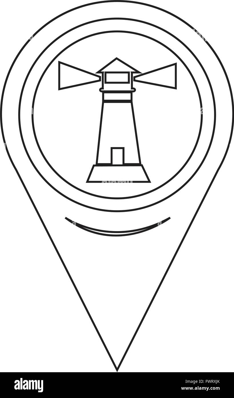 Map Pointer Lighthouse Icon Stock Vector Image & Art - Alamy