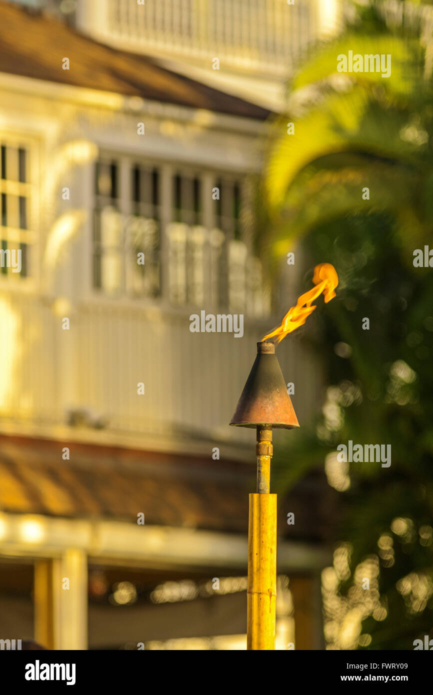 torch at a sea side resturant at sunset in Lahaina, Maui Stock Photo ...