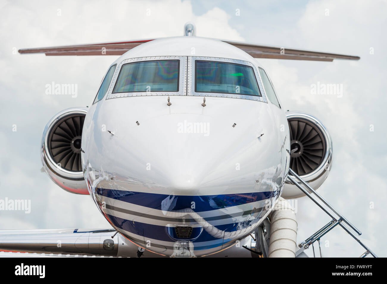 Closeup of Luxury private jet Cockpit Stock Photo - Alamy
