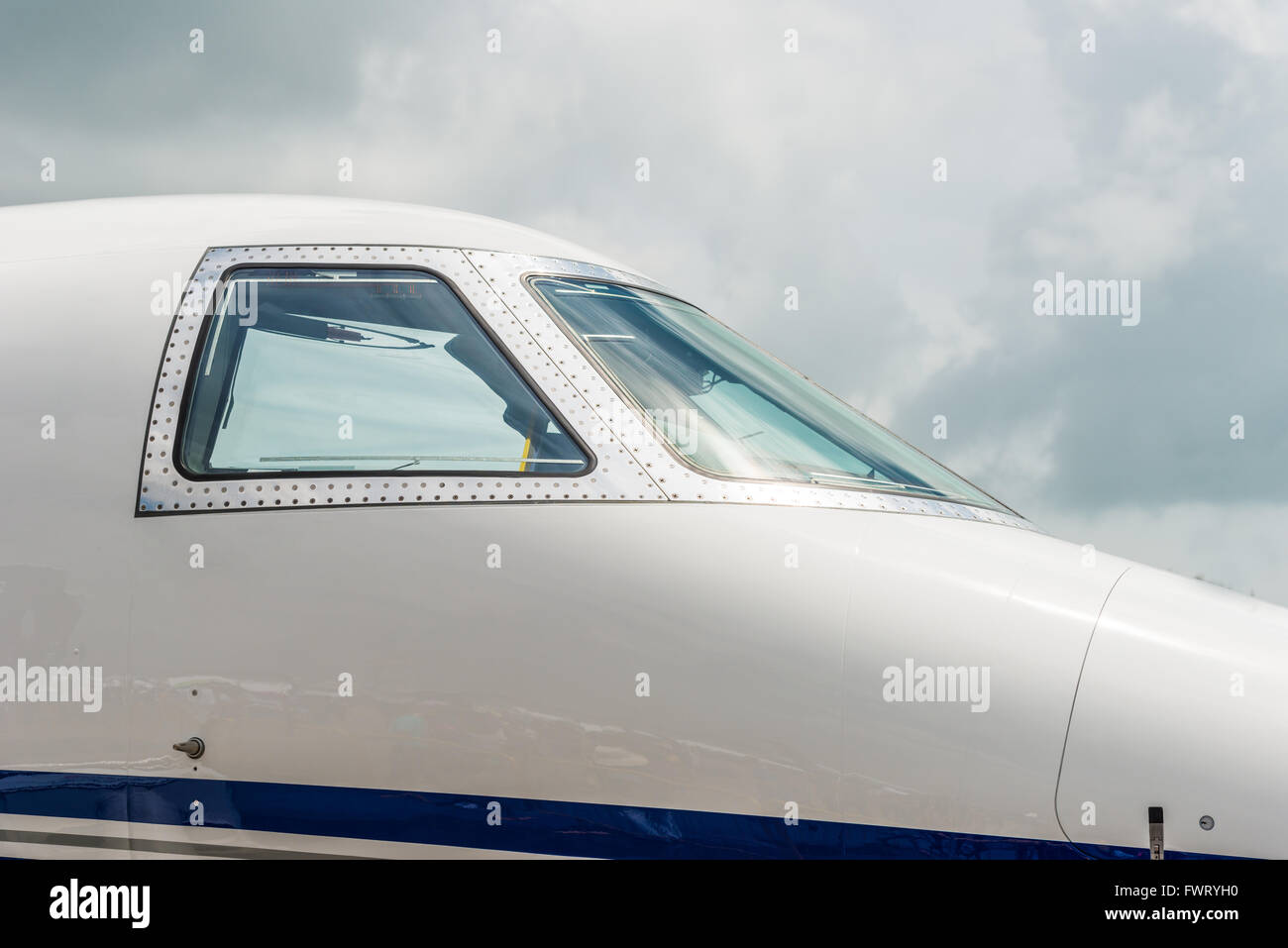 Closeup of Luxury private jet Cockpit Stock Photo - Alamy