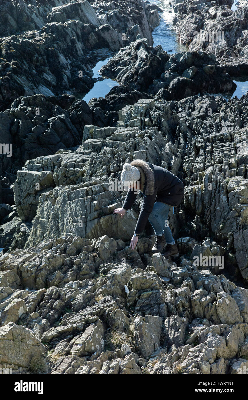 Woman Climbing The Rocks High Resolution Stock Photography and Images ...