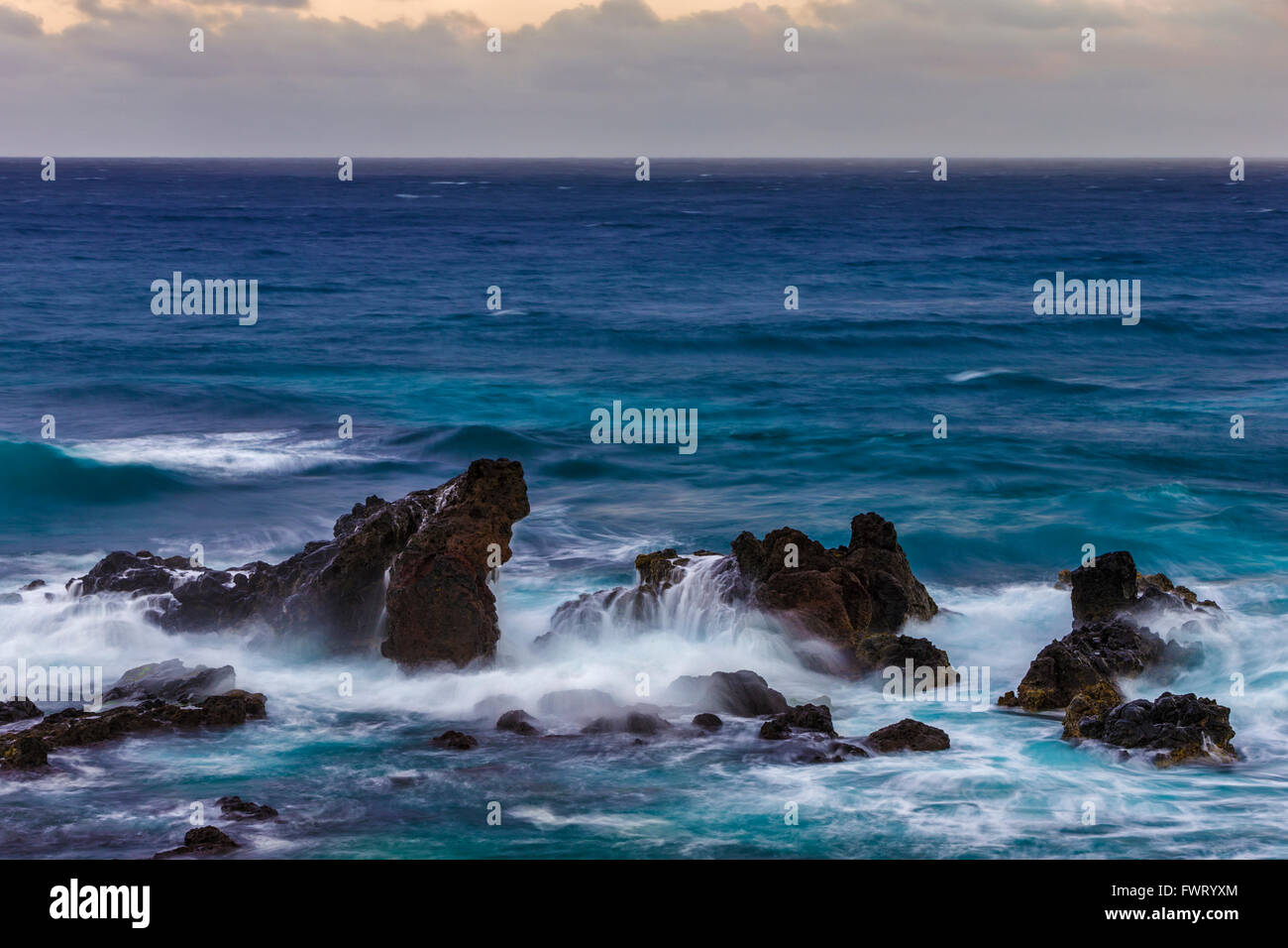 Ho'okipa Beach at dawn, Maui Stock Photo - Alamy