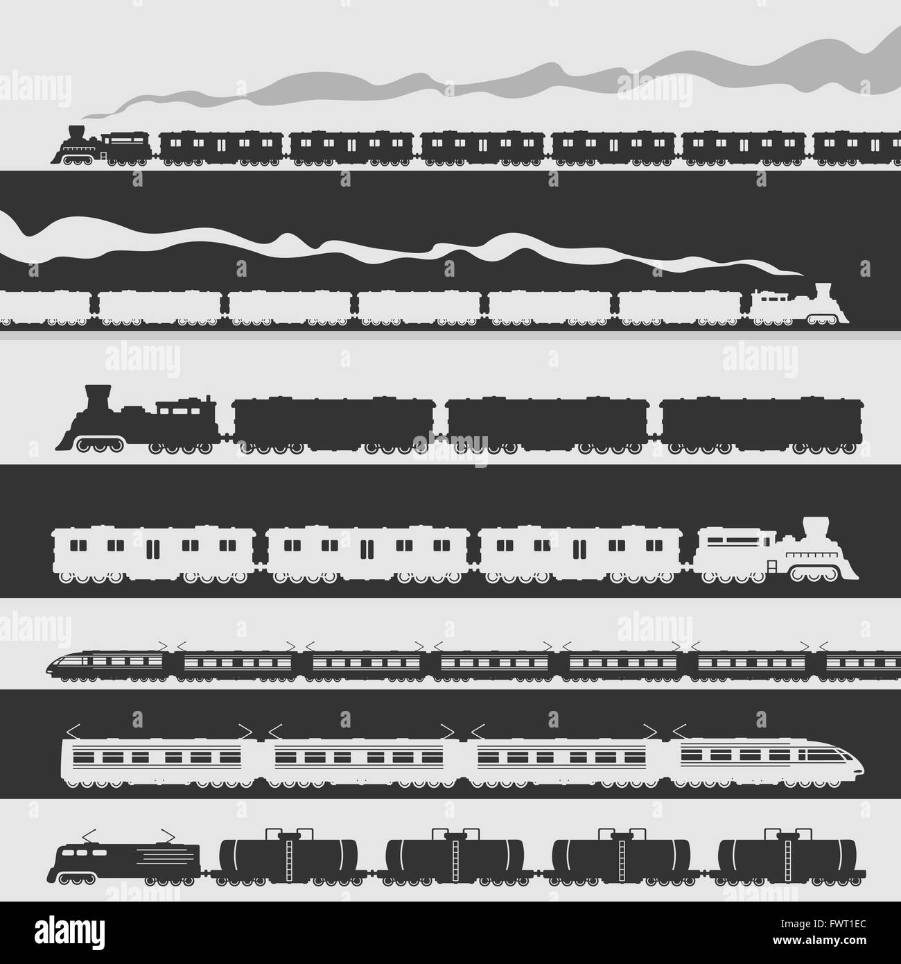 Train Vector Set Stock Vector Image & Art - Alamy