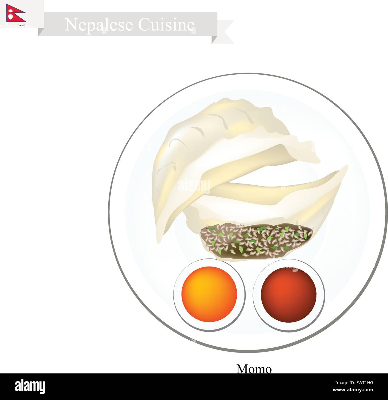 Momo nepalese food Stock Vector Images - Alamy