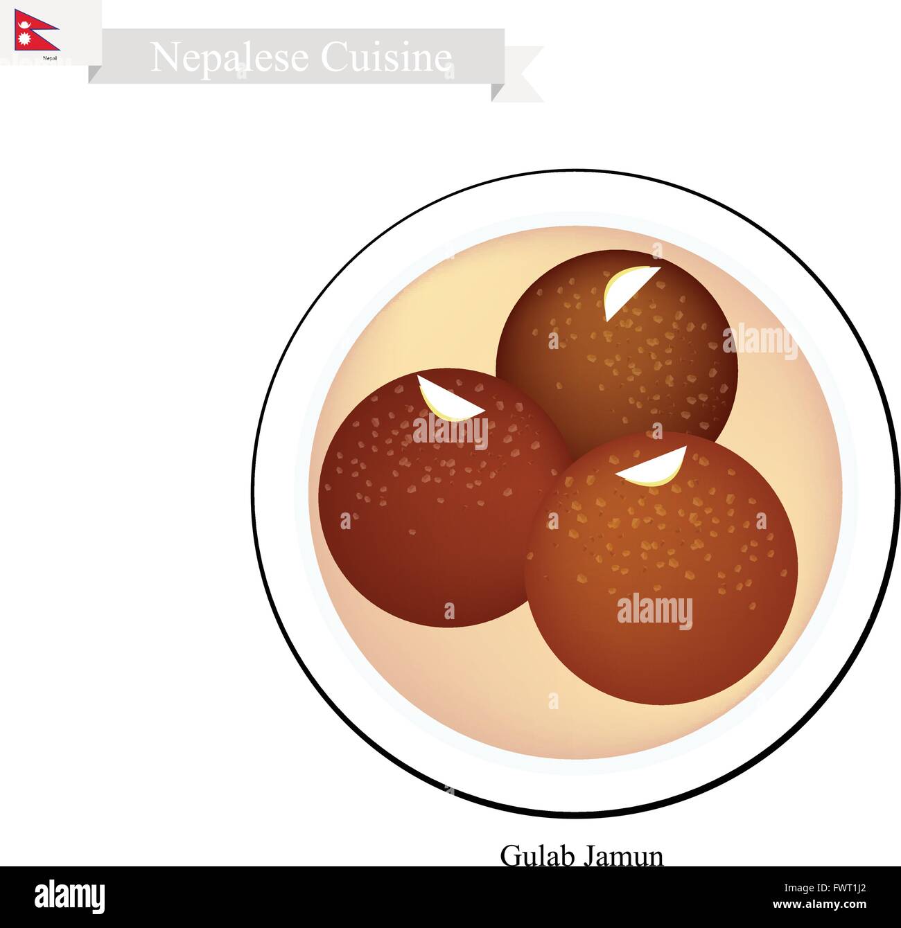 Nepalese Cuisine, Gulab Jamun or Traditional Dessert Balls Topping with ...