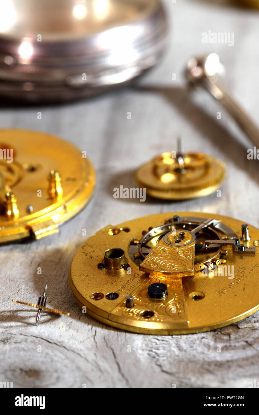 Antique watch parts Stock Photo - Alamy
