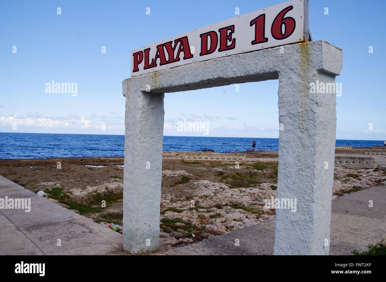 Havana's only beach - Playa de 16 in Havana, Cuba Stock Photo - Alamy