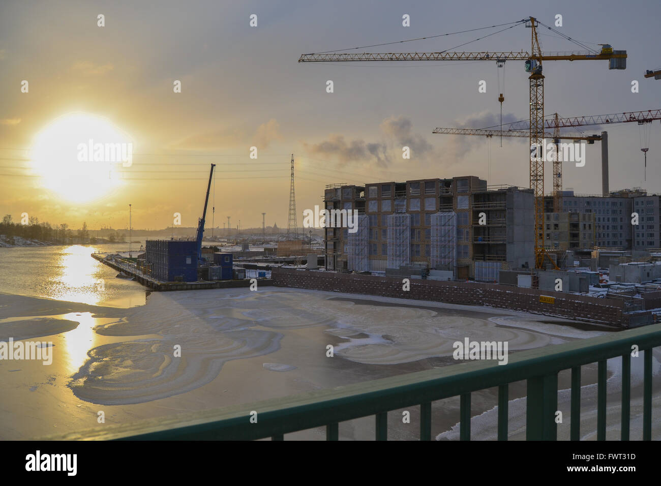 A construction site in winter in cold weather Stock Photo - Alamy