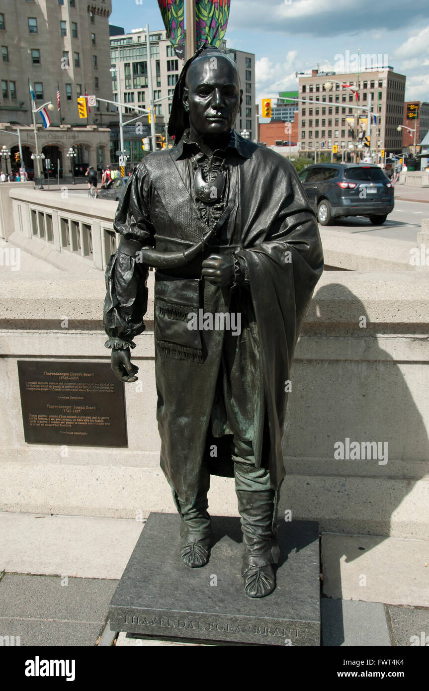 Statue of Joseph Brant aka Thayendanegea - Ottawa - Canada Stock Photo ...
