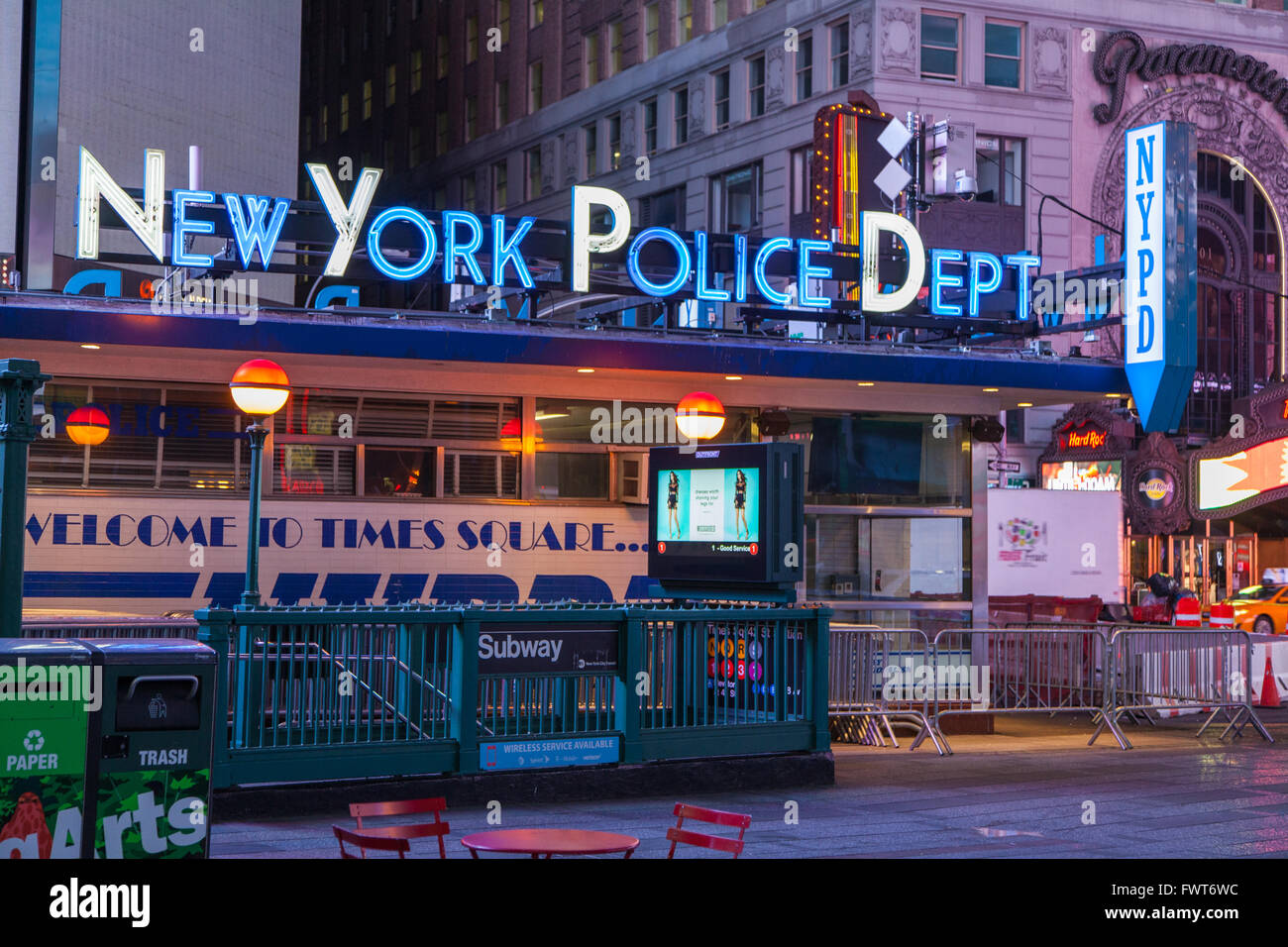 New York police department N.Y.P.D, Times Square at night, Midtown ...