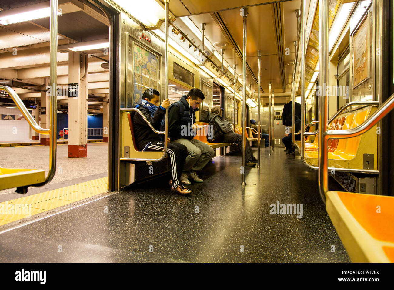 Subway train carriage, Manhattan, New York City, United States of ...