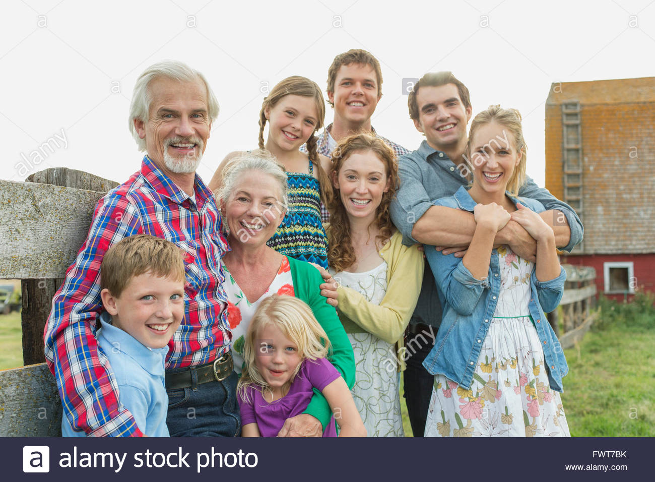 Portrait of three generations of family Stock Photo - Alamy