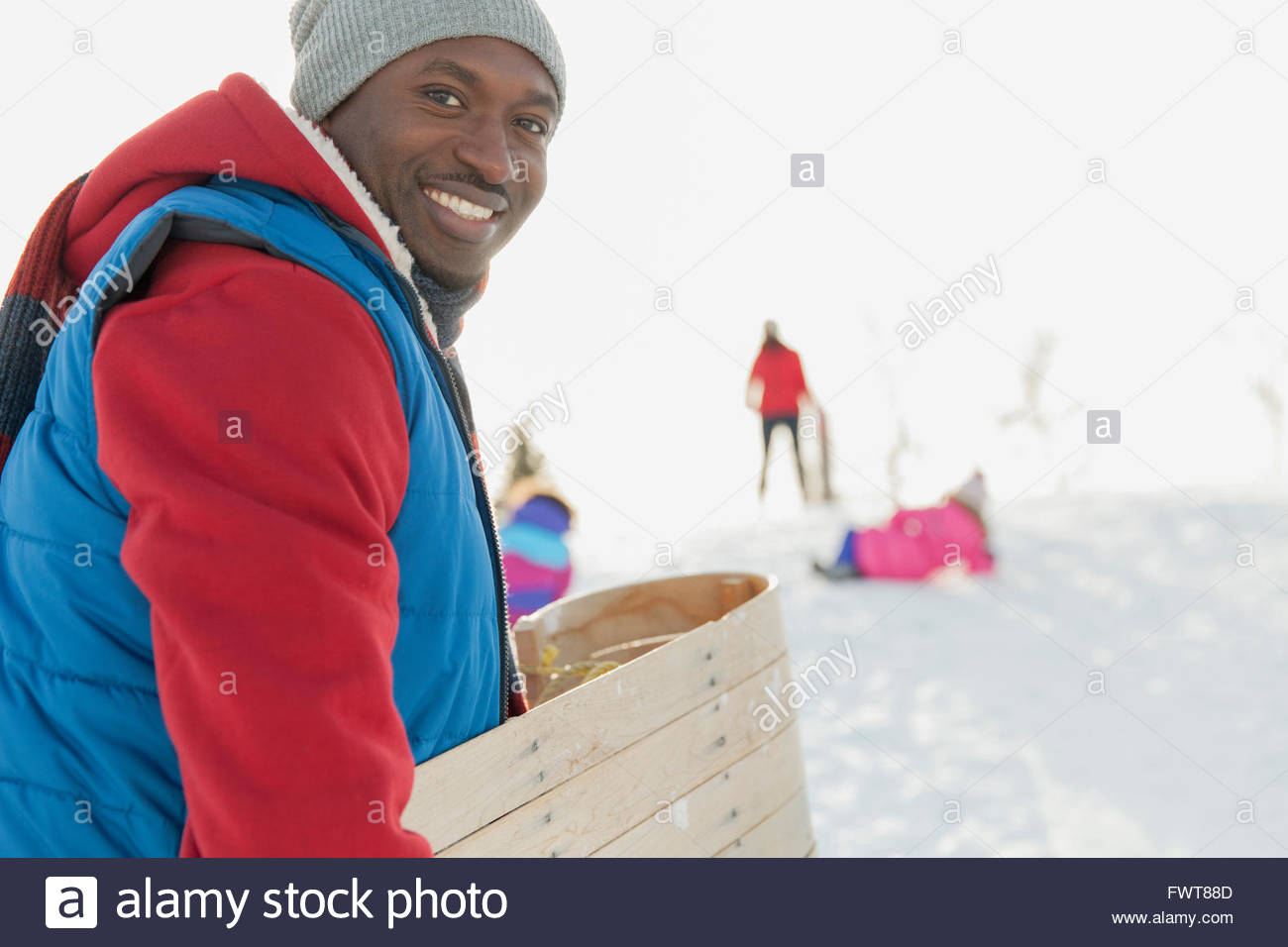 Tobogganing man hi-res stock photography and images - Alamy