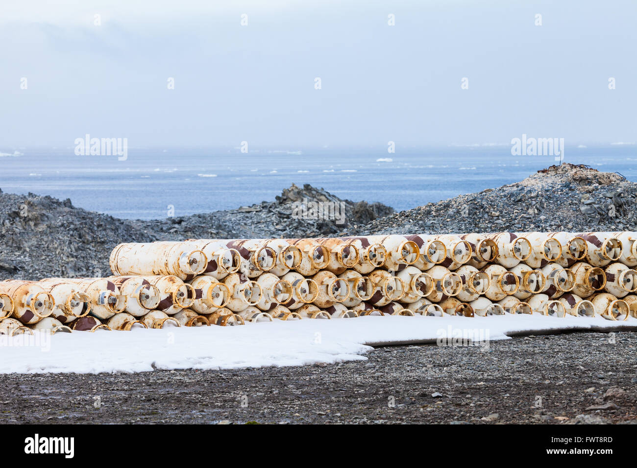 Gas tank in the island for reserve in winter Stock Photo - Alamy