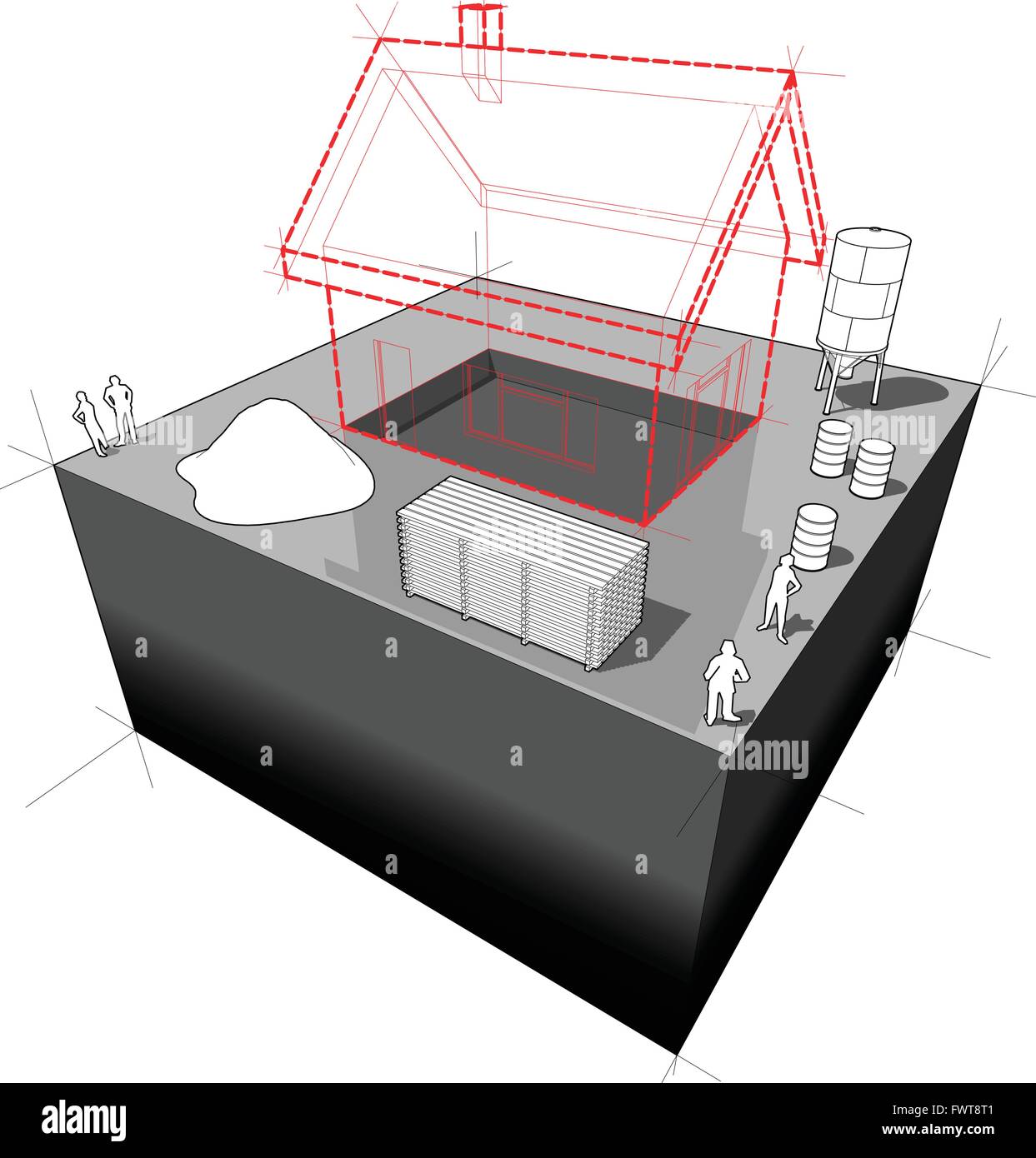 Perspective building under construction Stock Vector Images - Alamy
