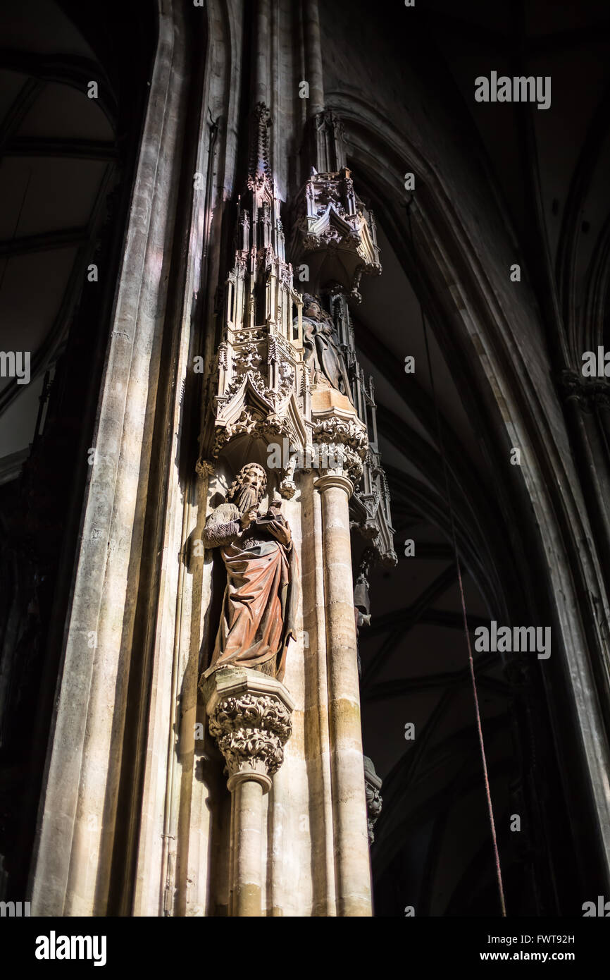 VIENNA, AUSTRIA - OCTOBER 26: The saint on the post at Domkirche St ...
