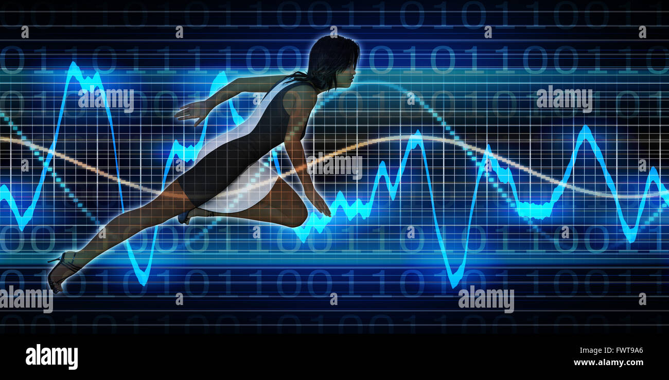 Successful Business with Black Woman and Graph Background Stock Photo ...