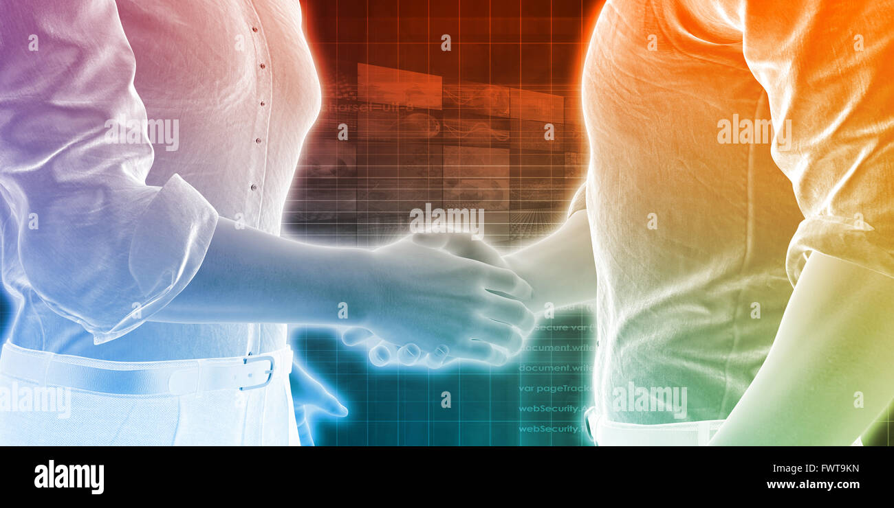 Business Agreement and Cooperation Between Two Businesses Stock Photo ...