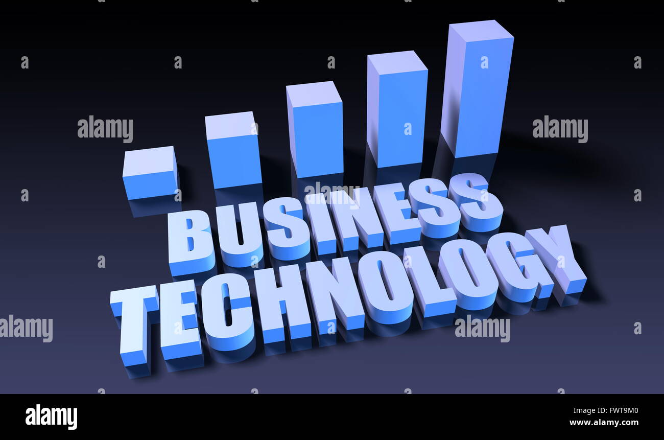 Business technology graph chart in 3d on blue and black Stock Photo - Alamy