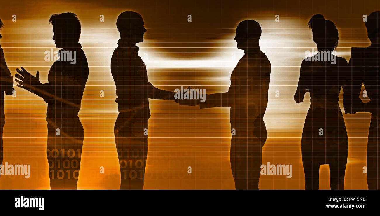 Business Discussion Between Two Teams of Executives Stock Photo - Alamy