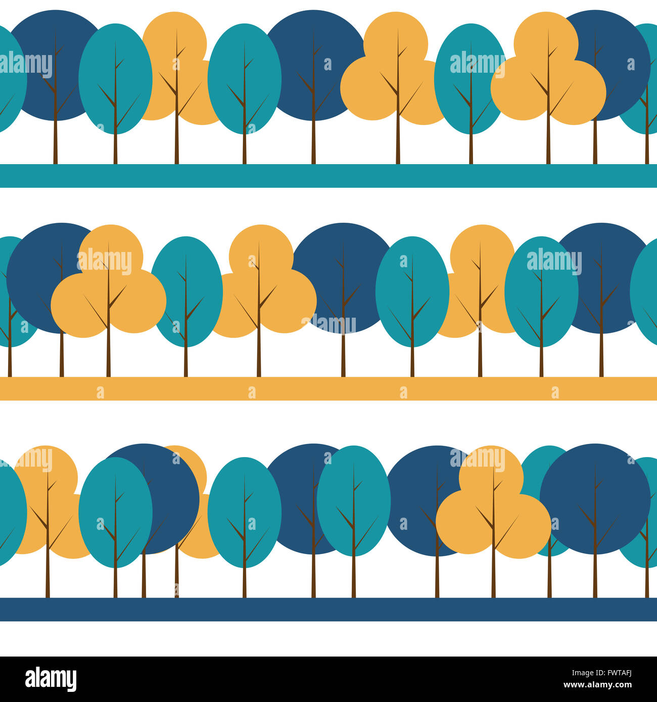 Different Trees Natural Seamless Pattern Background Illus Stock Photo ...